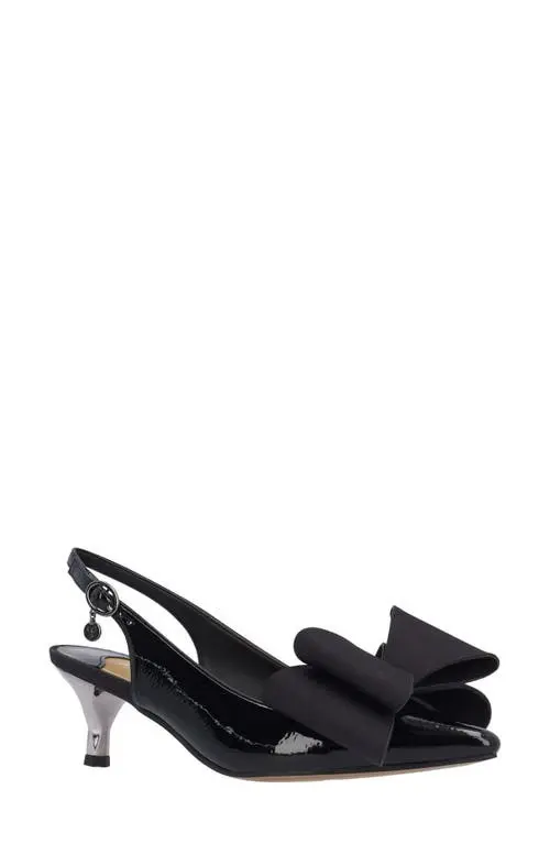 J. Reneé Delmare Bow Pointed Toe Slingback Pump - Black