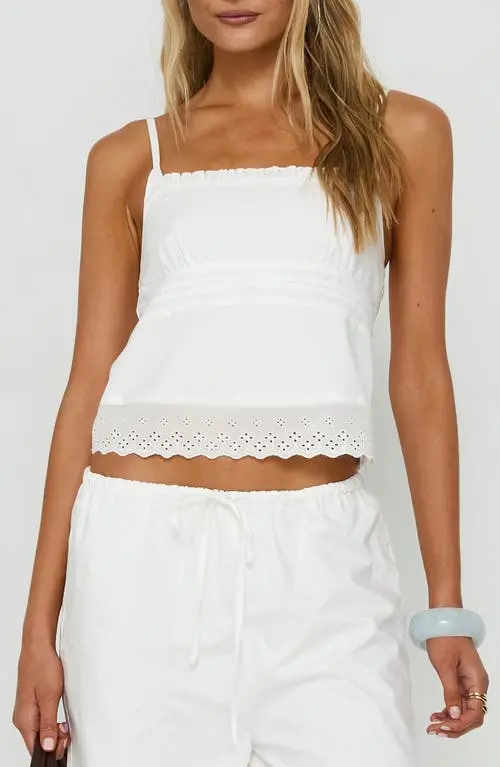 Princess Polly Sakai Broderie Camisole - White
