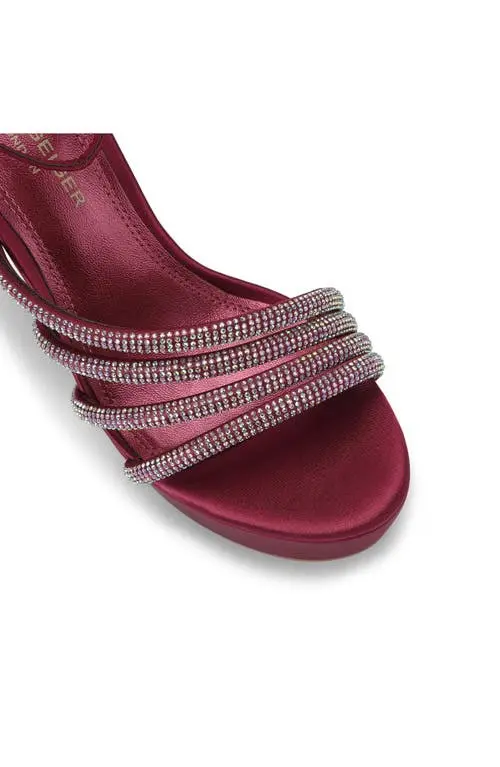 Kurt Geiger Annabel Embellished Platform Sandal - Open Red