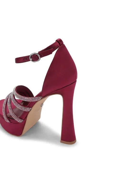 Kurt Geiger Annabel Embellished Platform Sandal - Open Red