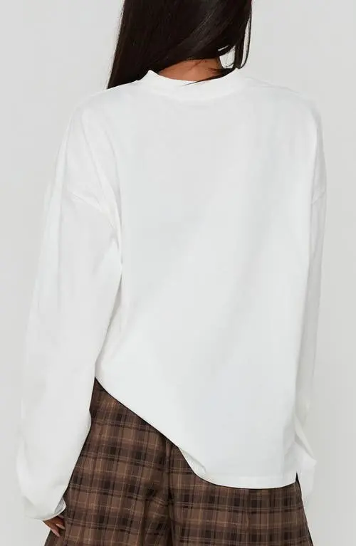 Princess Polly Settle Down Long Sleeve V-neck T-shirt