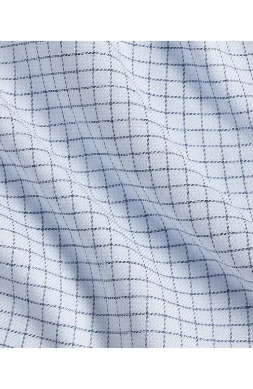 David Donahue Trim Fit Check Cotton & Cashmere Dress Shirt