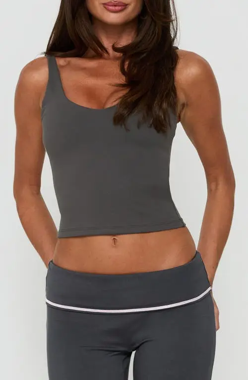 Princess Polly Daily Define V-neck Tank Top - Charcoal