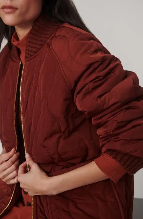 Varley Serina Reversible Quilted Bomber Jacket - Cherry Mahogany