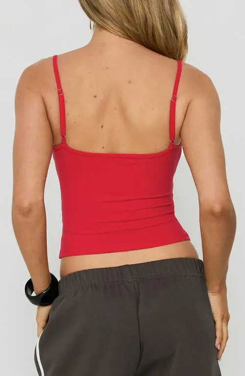 Princess Polly Daily Define Thin Strap Tank - Red
