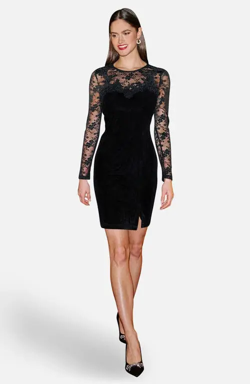 YUMI Lace Sleeve Mini Dress