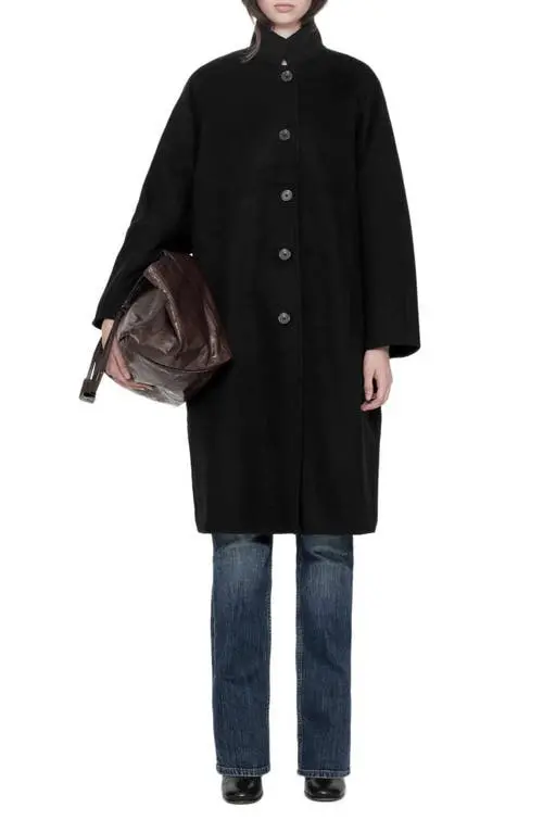 ALLSAINTS Effie Wool Blend Coat - Black