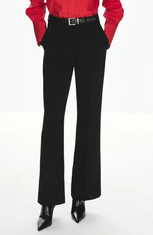 Mango Low Rise Straight Leg Pants - Black