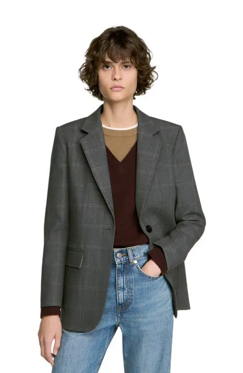 Sandro Check Tailored Jacket