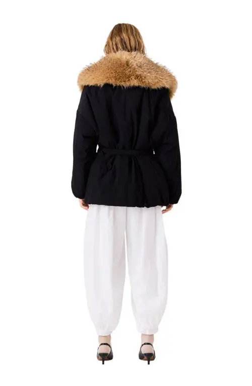 Maje Oversized Faux Fur Collar Parka