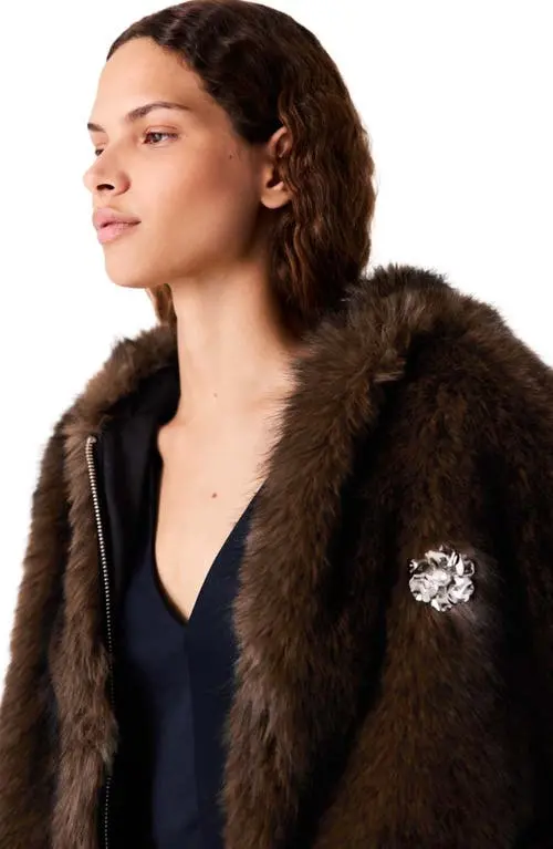 Maje Oversized Faux Fur Jacket