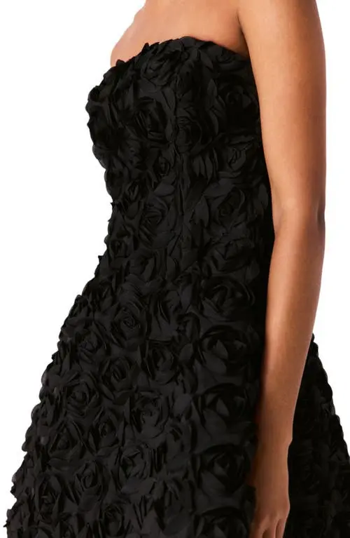 Maje Strapless Dress With Flowers