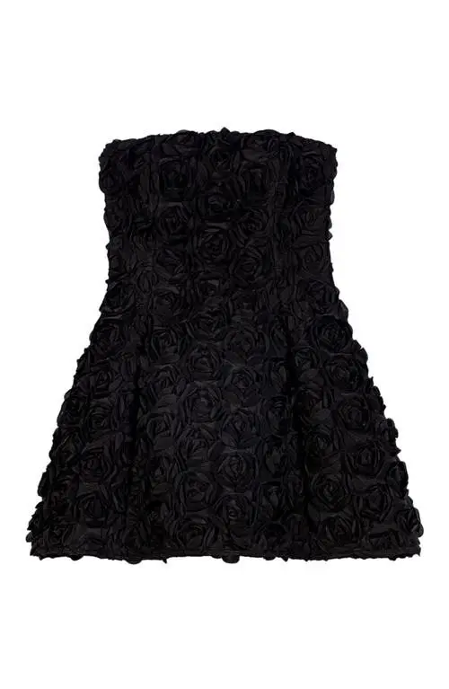 Maje Strapless Dress With Flowers