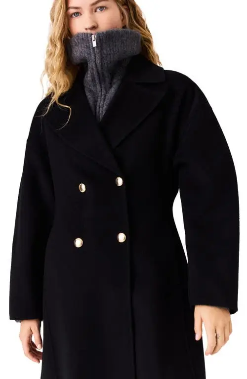 Maje Long Double-breasted Wool Coat
