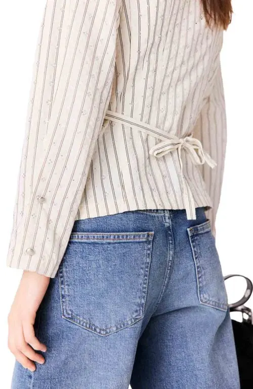 Maje Rhinestone High-neck Shirt