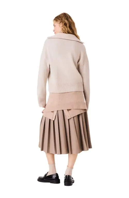 Maje Zip-neck Cashmere Sweater