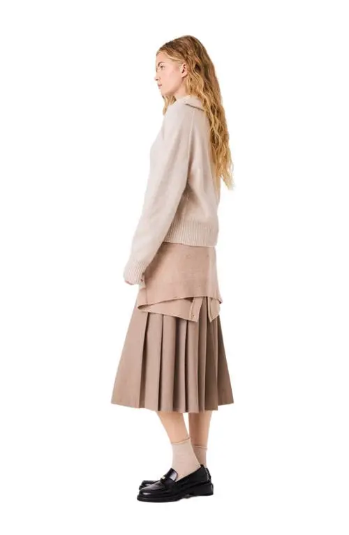 Maje Zip-neck Cashmere Sweater