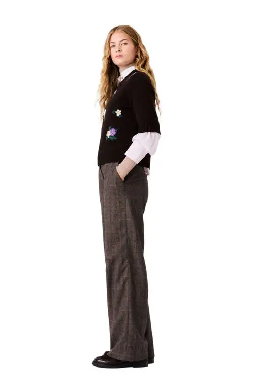 Maje Sweater With Floral Embroidery