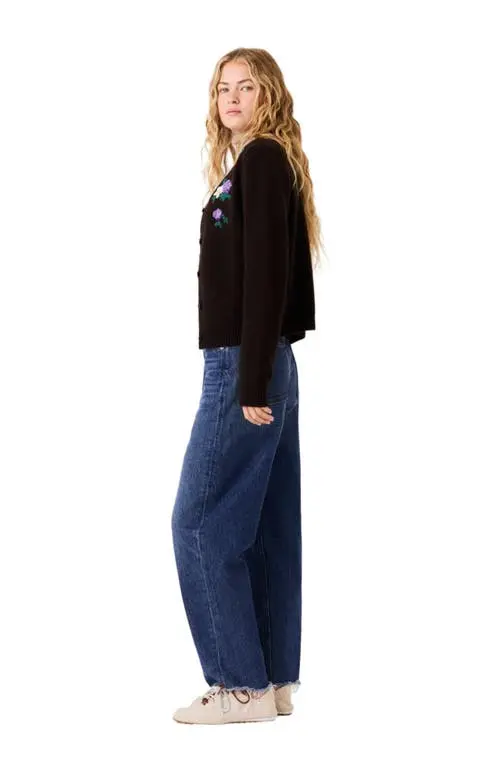 Maje Cardigan With Floral Embroidery