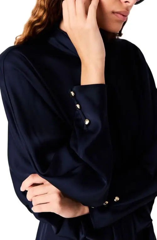 Maje Short Draped Satin Dress