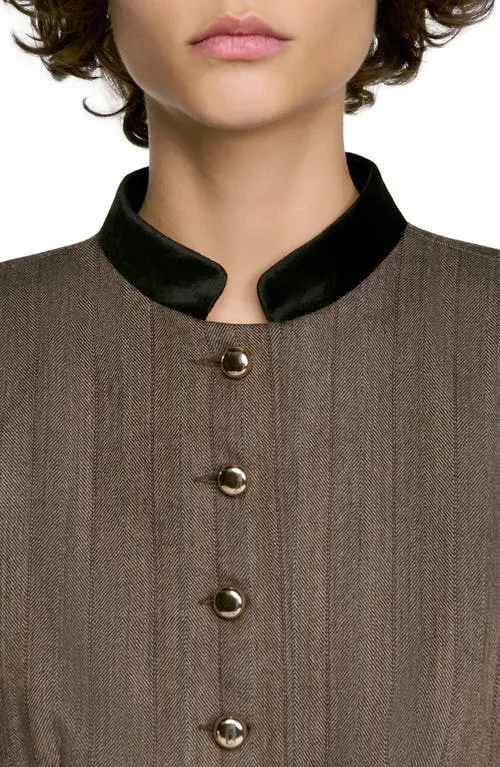 Sandro Striped Wool Suit Jacket