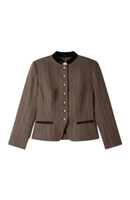 Sandro Striped Wool Suit Jacket