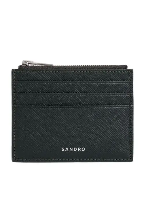 Sandro Reconstituted Leather Card Holder