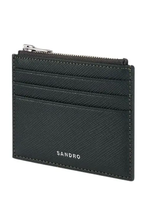 Sandro Reconstituted Leather Card Holder
