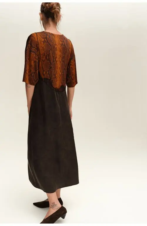 Bimba Y Lola Layered Two-material A-line Midi Dress
