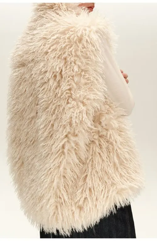 Bimba Y Lola Oversize Fur Vest - Ivory
