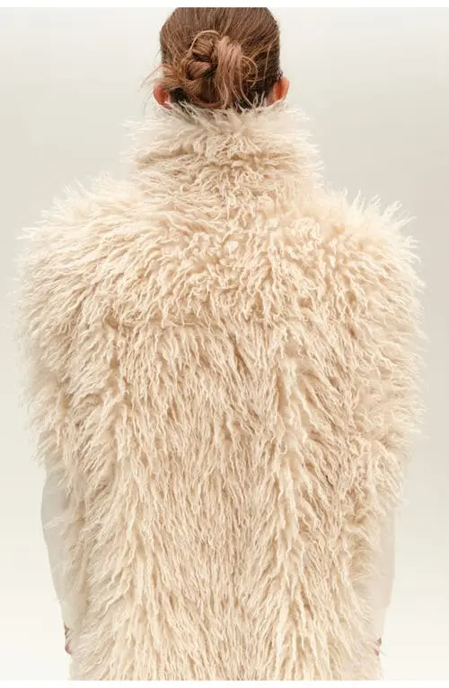 Bimba Y Lola Oversize Fur Vest - Ivory