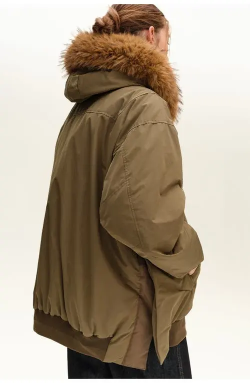 Bimba Y Lola Bomber Puffer Jacket - Khaki