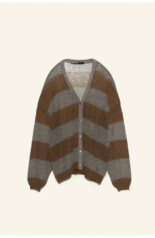 Bimba Y Lola Striped Wool Cardigan