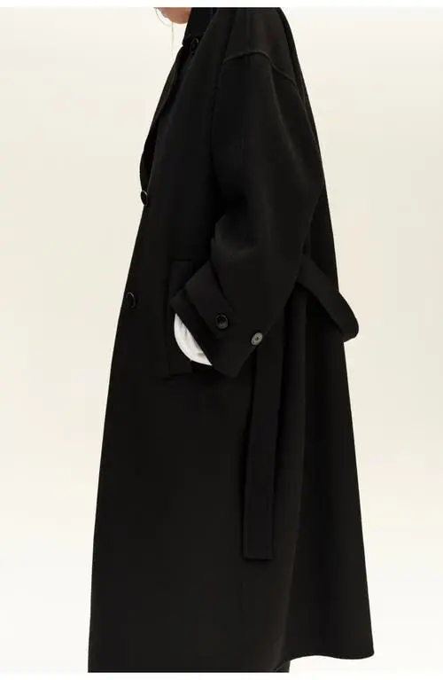 Bimba Y Lola Belted Double-face Wool Coat