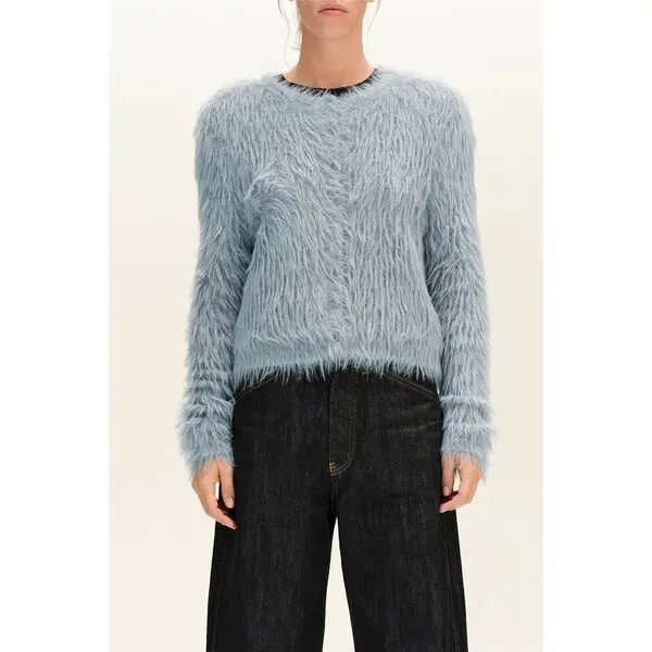 Bimba Y Lola Straight Cardigan From Fur - Light Blue