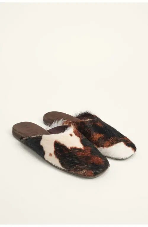 Bimba Y Lola Cow Print Fur Mule