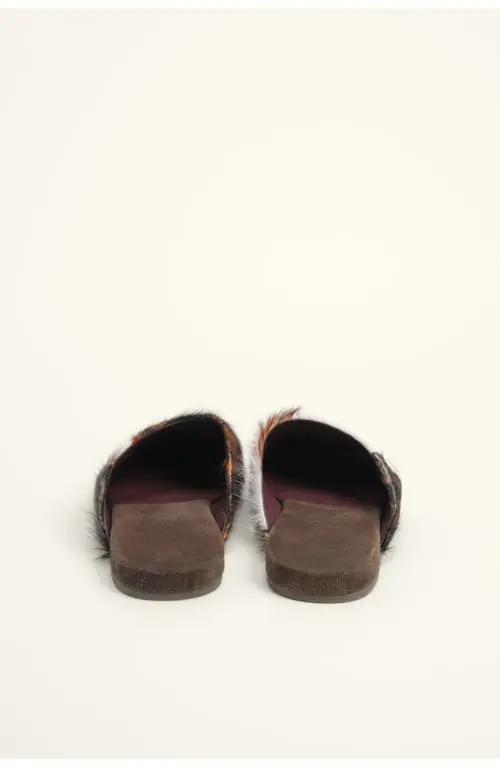Bimba Y Lola Cow Print Fur Mule