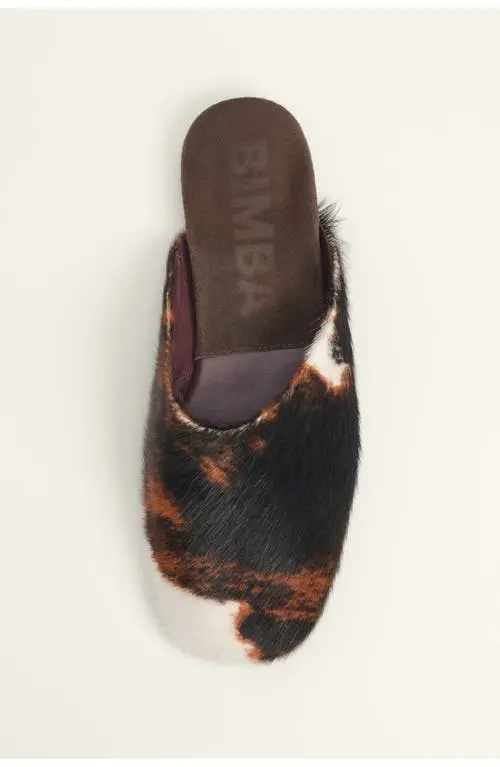Bimba Y Lola Cow Print Fur Mule