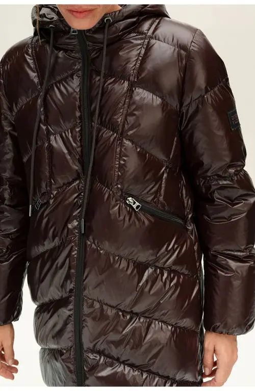 Bimba Y Lola Straight Cut Midi Puffer - Chocolate