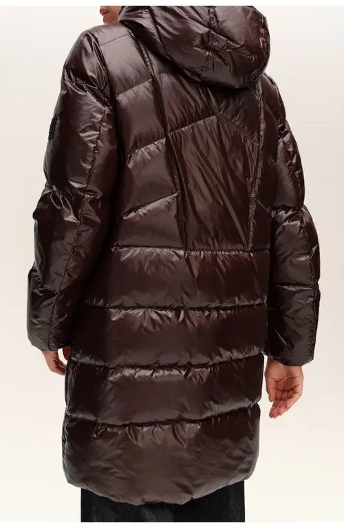 Bimba Y Lola Straight Cut Midi Puffer - Chocolate