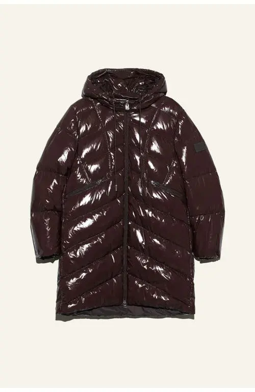 Bimba Y Lola Straight Cut Midi Puffer - Chocolate