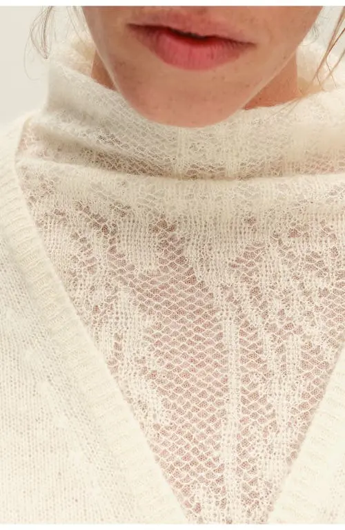 Bimba Y Lola Wool Openwork High Neck Sweater