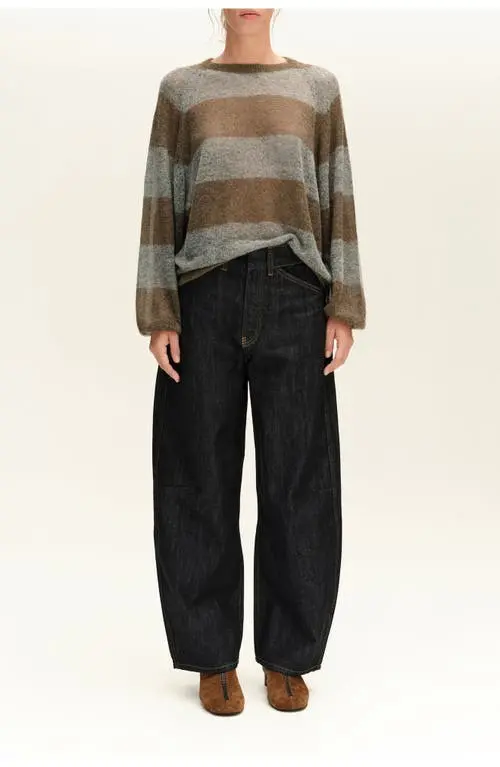 Bimba Y Lola Striped Wool Alpaca Sweater - Toffee