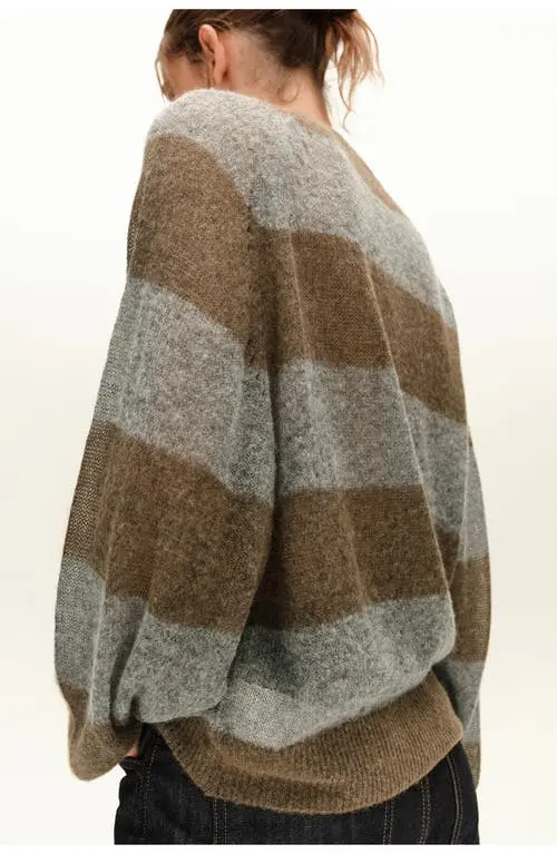 Bimba Y Lola Striped Wool Alpaca Sweater