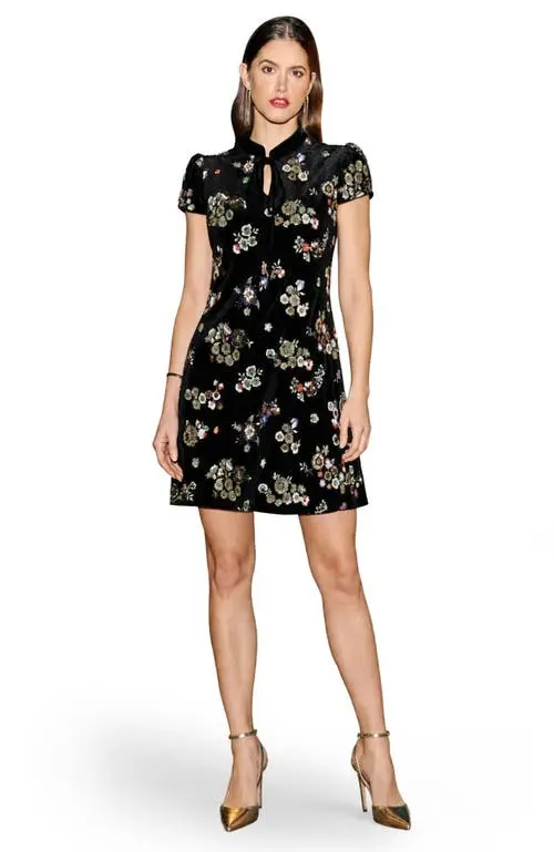 YUMI Velvet Collar Tunic Dress