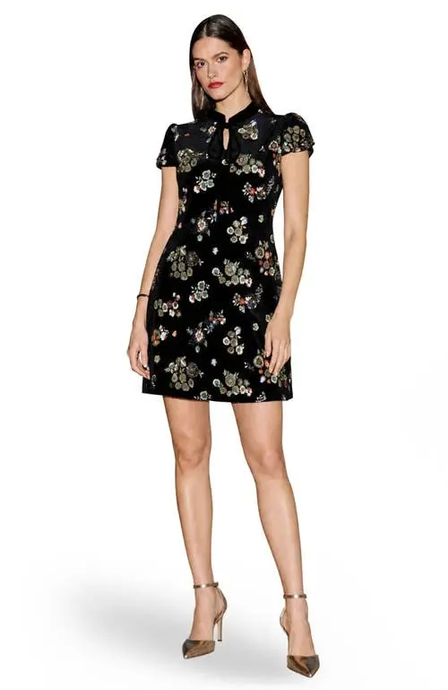 YUMI Velvet Collar Tunic Dress