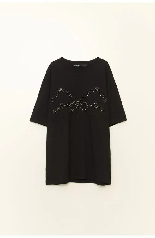 Bimba Y Lola Oversize Stone Embellished T-shirt