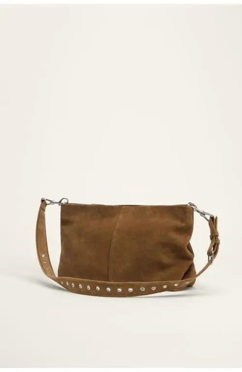 Bimba Y Lola Large Suede Fringed Clutch