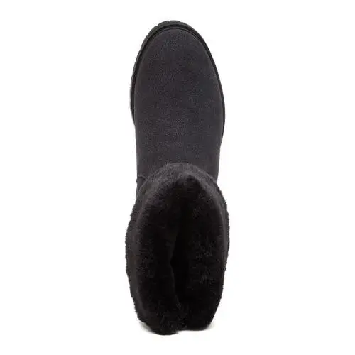 ROCKET DOG Niche Faux Fur Cuff Lug Sole Ankle Boots - Black