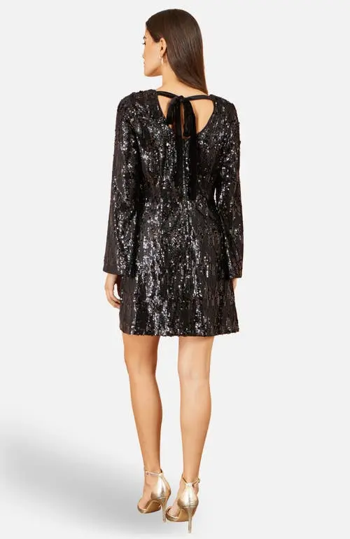 YUMI Flare Sleeve Tie Back Tunic Dress